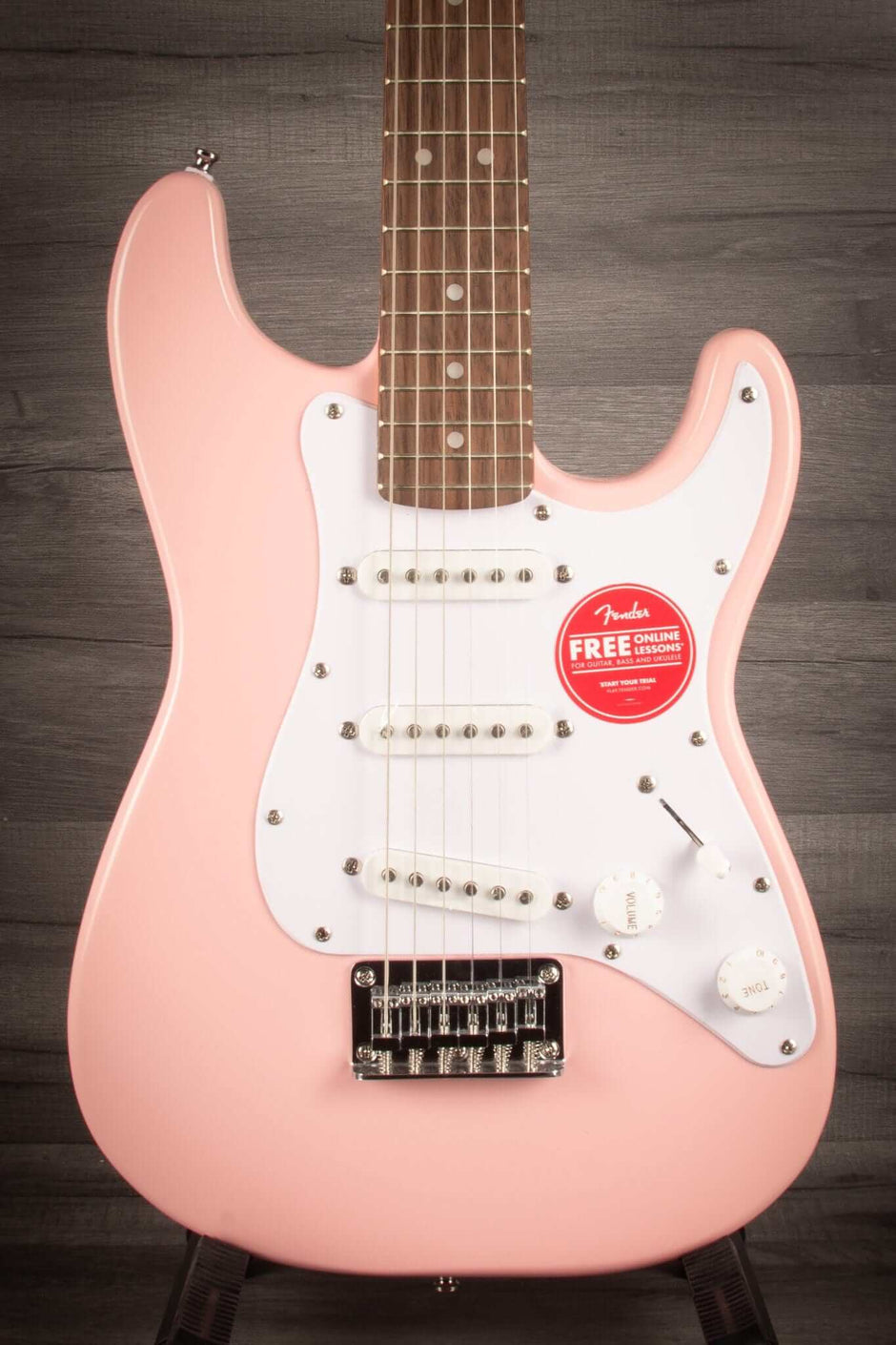 Squier Mini Stratocaster Pink Electric Guitar | Muiscstreet UK