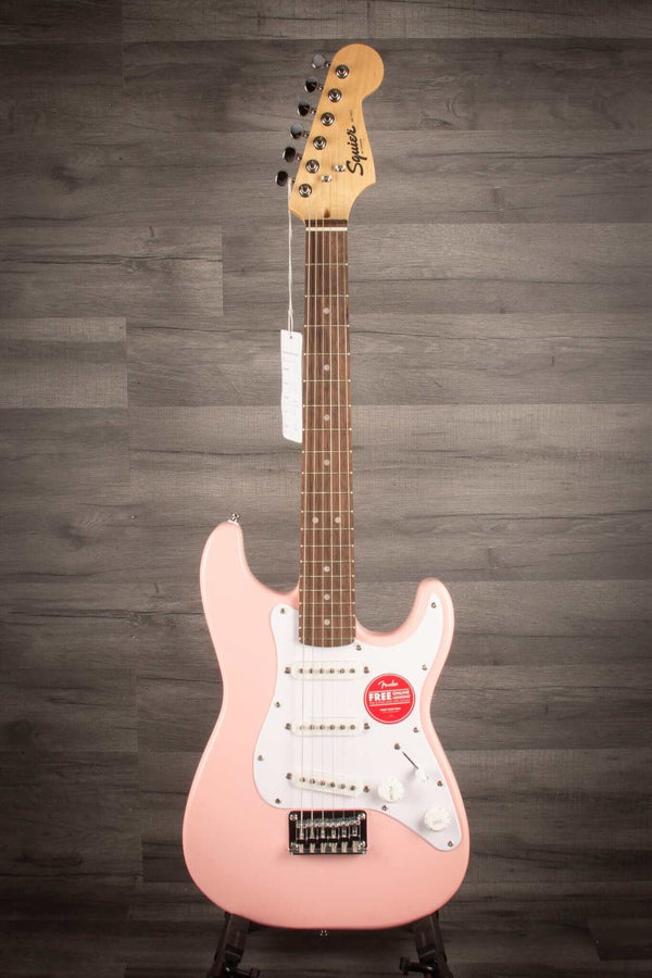 Squier Mini Stratocaster Pink Electric Guitar | Muiscstreet UK