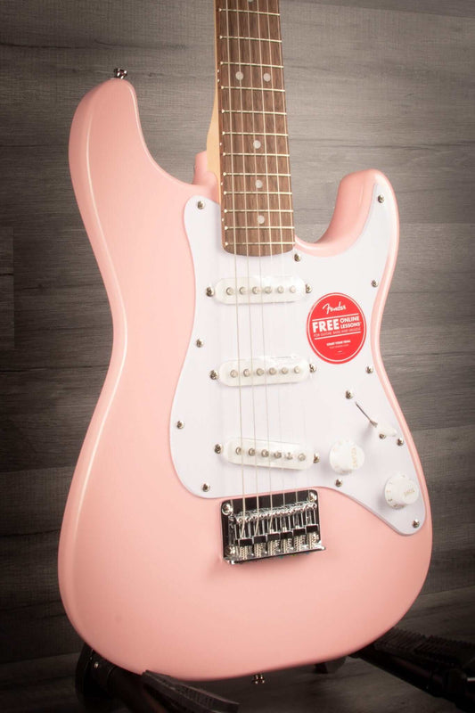 Squier Mini Stratocaster Pink Electric Guitar | Muiscstreet UK